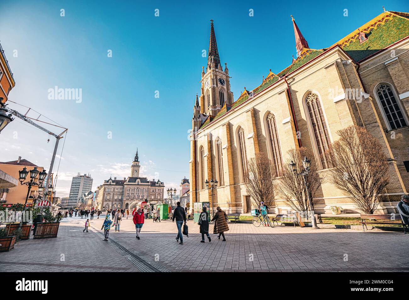 04 January 2024, Novi Sad, Serbia: historic streets of Novi Sad, Serbia ...