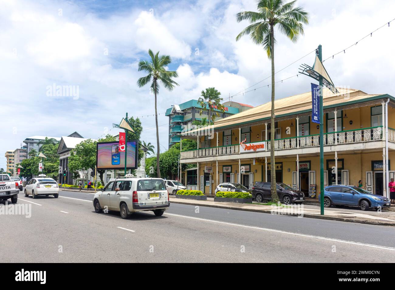 Street scene, Victoria Parade, Suva, Viti Levu, Republic of Fiji Stock ...
