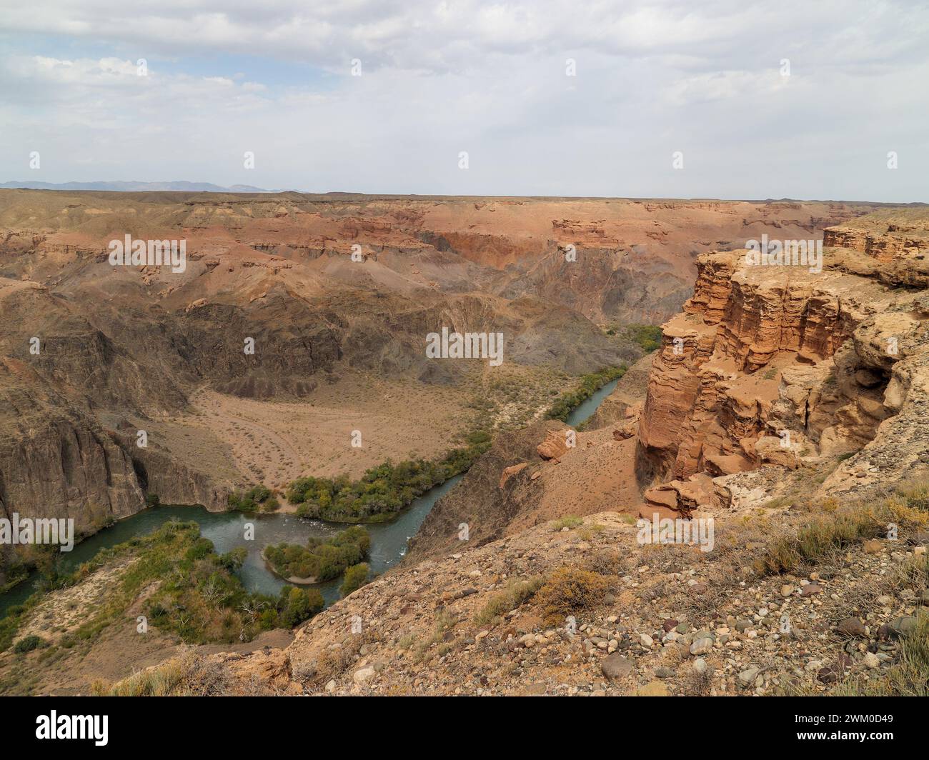 Charyn Canyon National Park. The road along the bottom of the Valley of ...