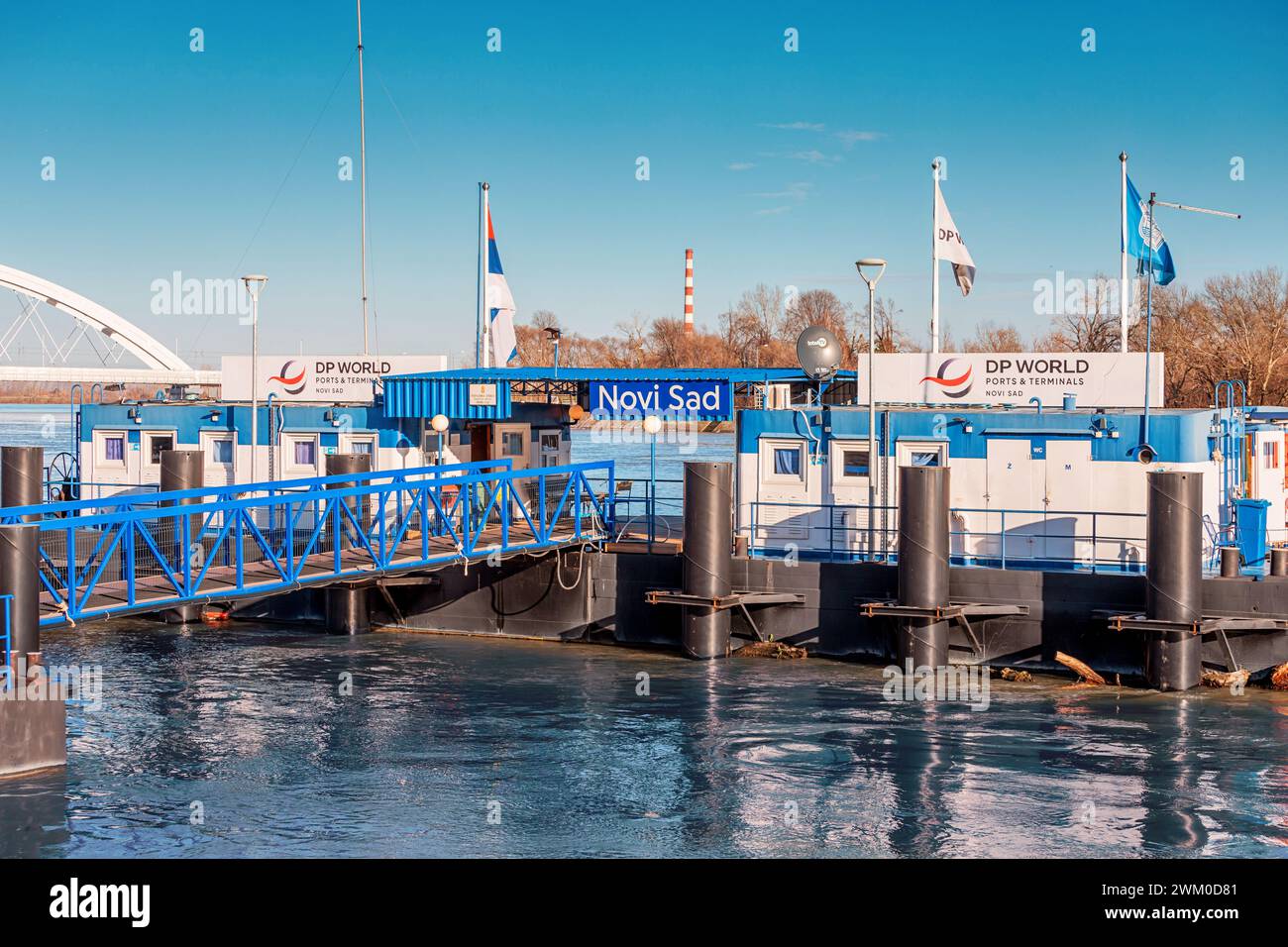 04 January 2024, Novi Sad, Serbia: Passenger terminal river station at ...