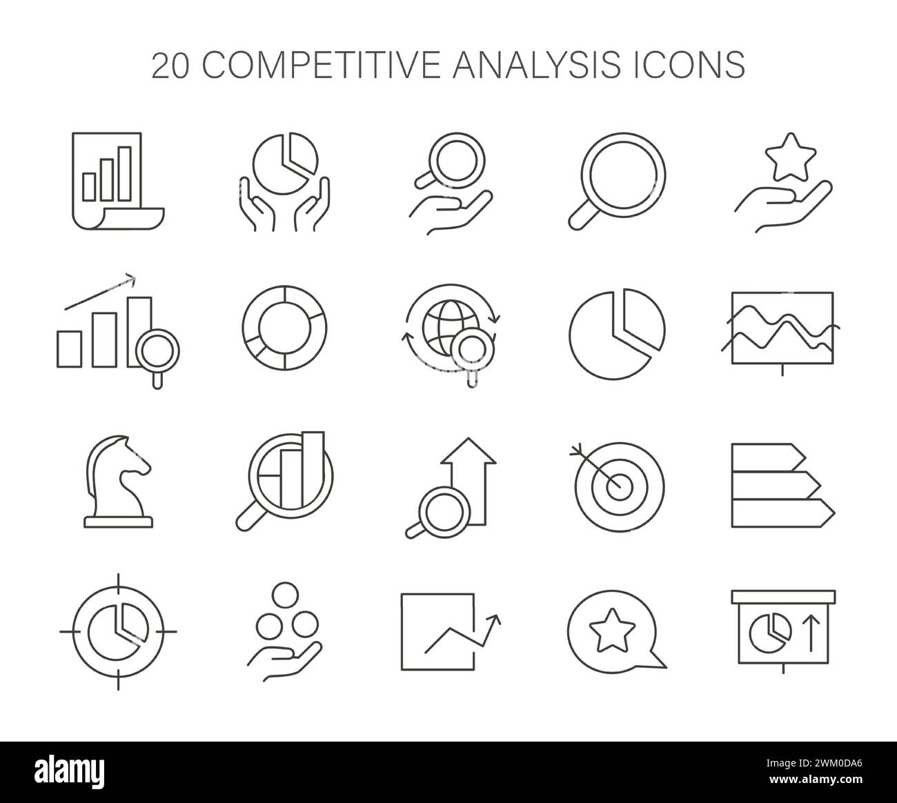 Icon set for competitive analysis. Essential visual tools for market ... Icon set for competitive analysis. Essential visual tools for market ...