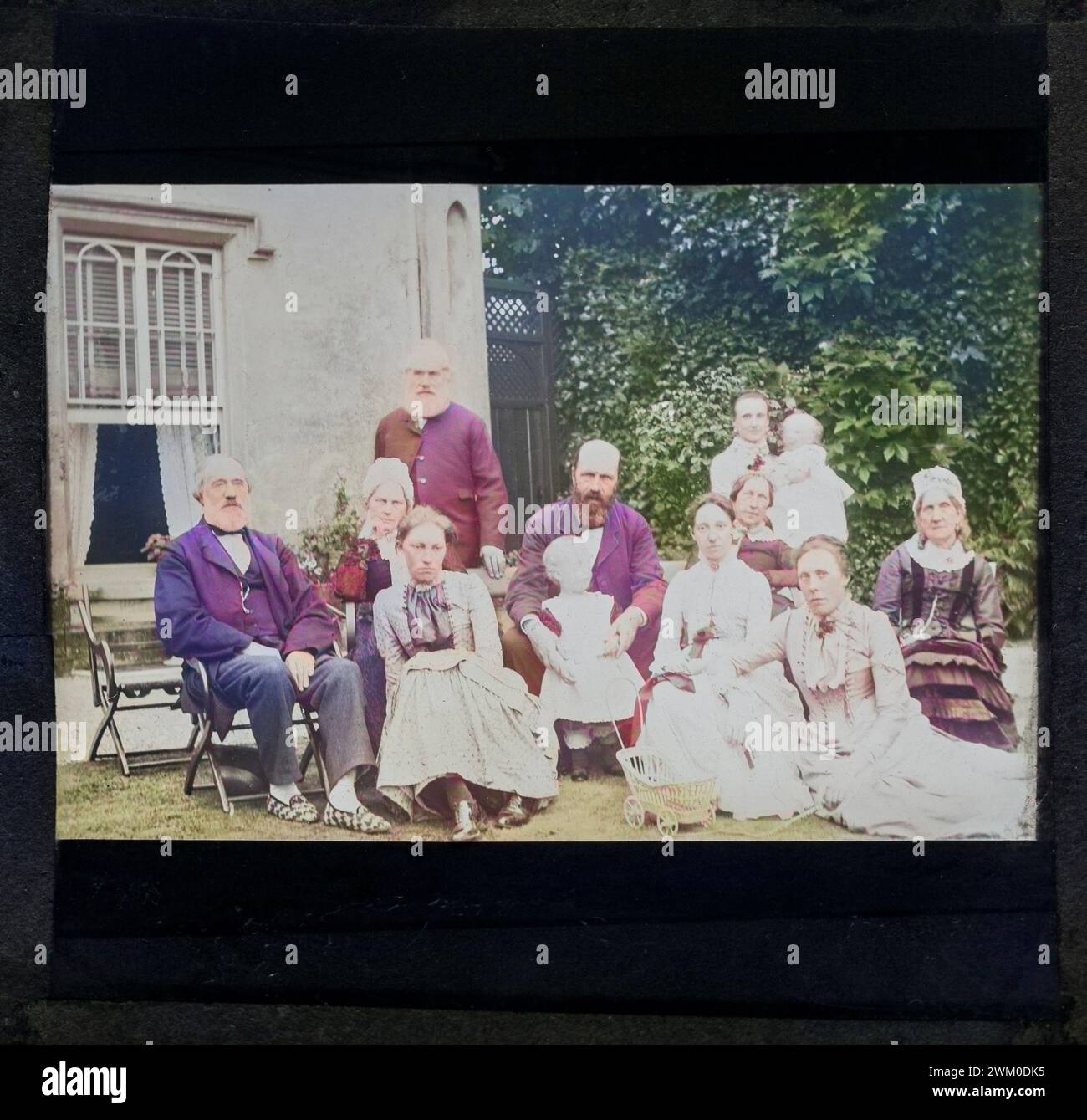 Portrait group photograph three generations prosperous middle-class ...