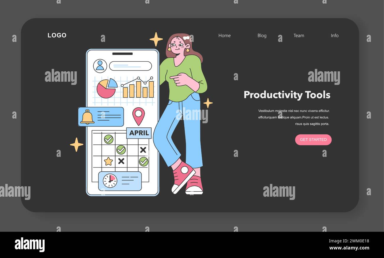 Digital planning concept. Woman interacting with a large smartphone ...