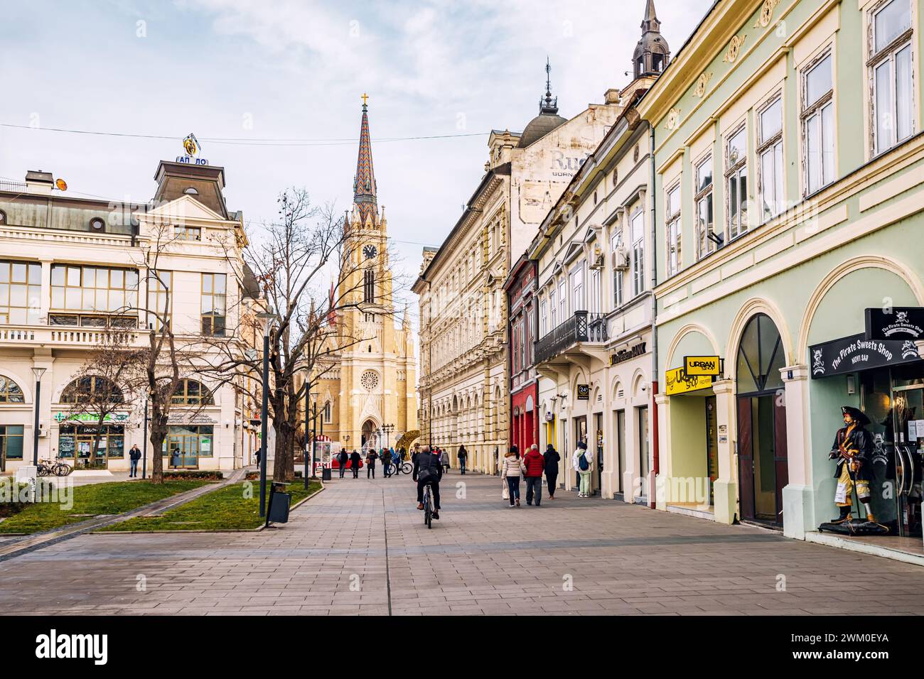 05 January 2024, Novi Sad, Serbia: historic streets of Novi Sad, Serbia ...