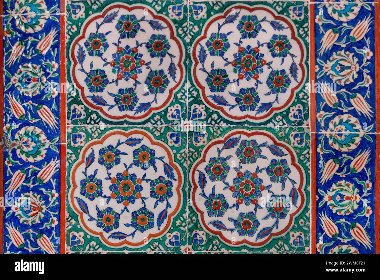 Iznik Tile inside the Mesih Mehmed Pasha Mosque in Istanbul, Turkey ...