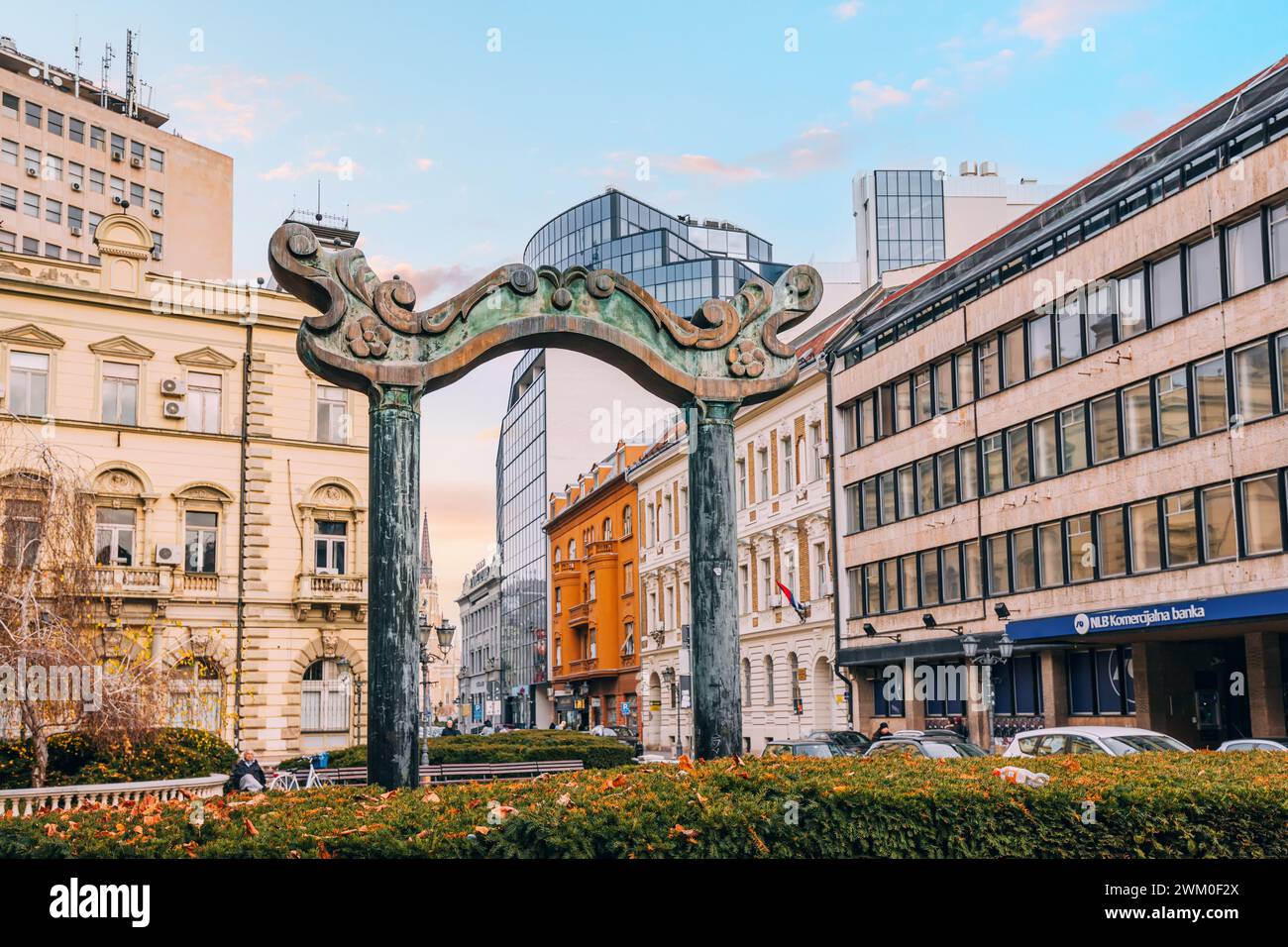 05 January 2024, Novi Sad, Serbia: Architectural arches in old town of ...
