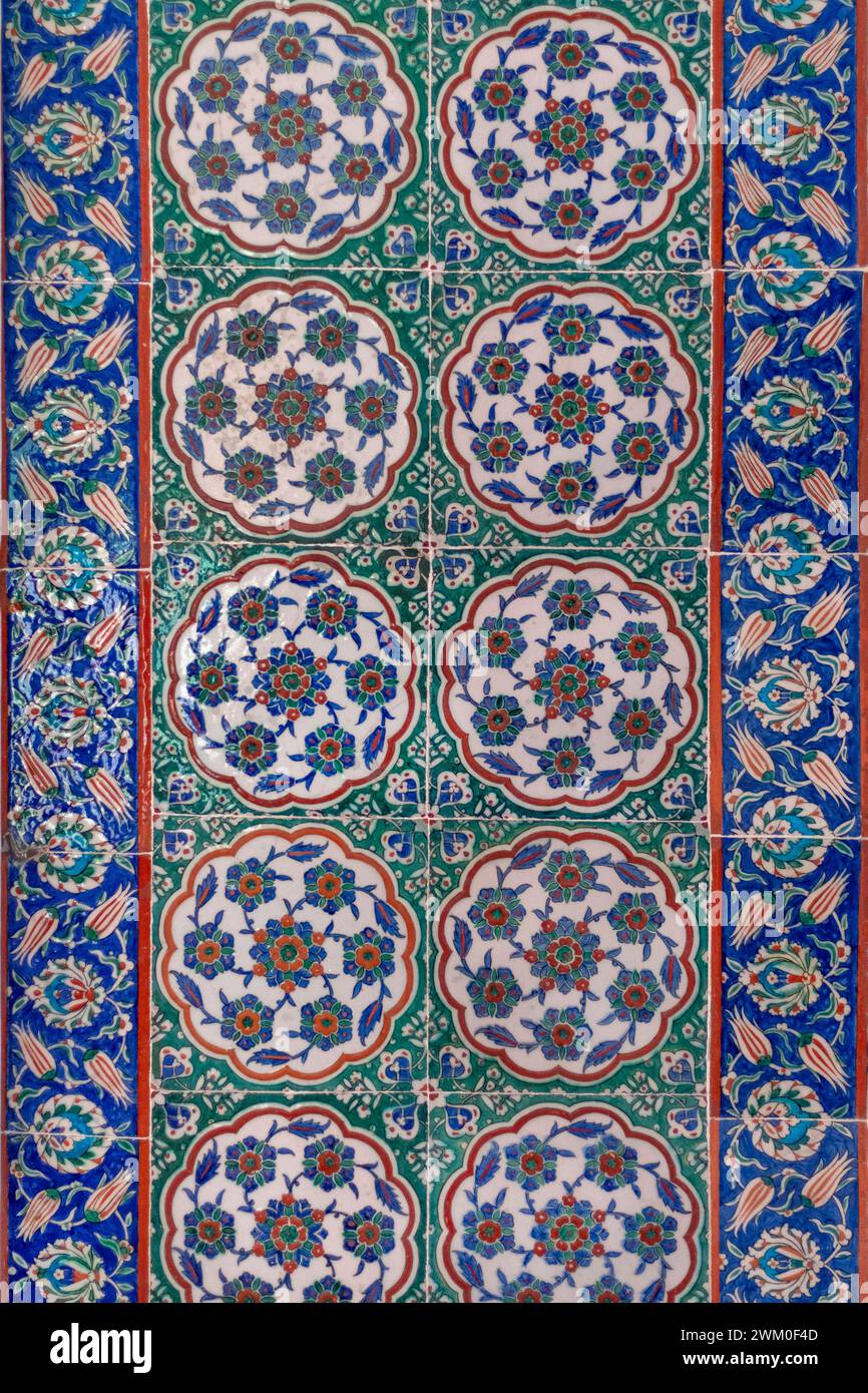 Iznik Tile inside the Mesih Mehmed Pasha Mosque in Istanbul, Turkey ...