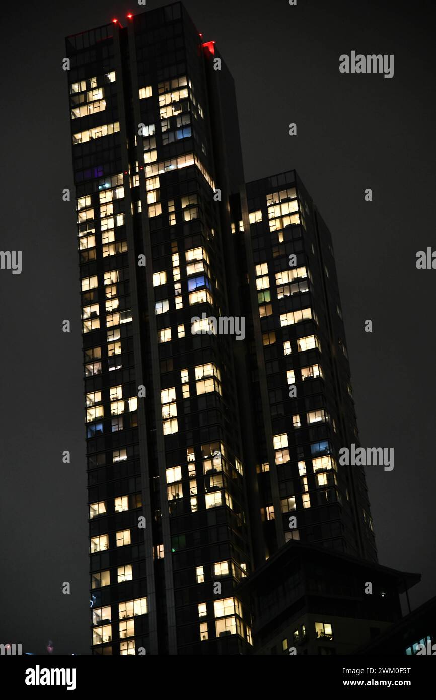 Skyscrapers at Night Stock Photo - Alamy