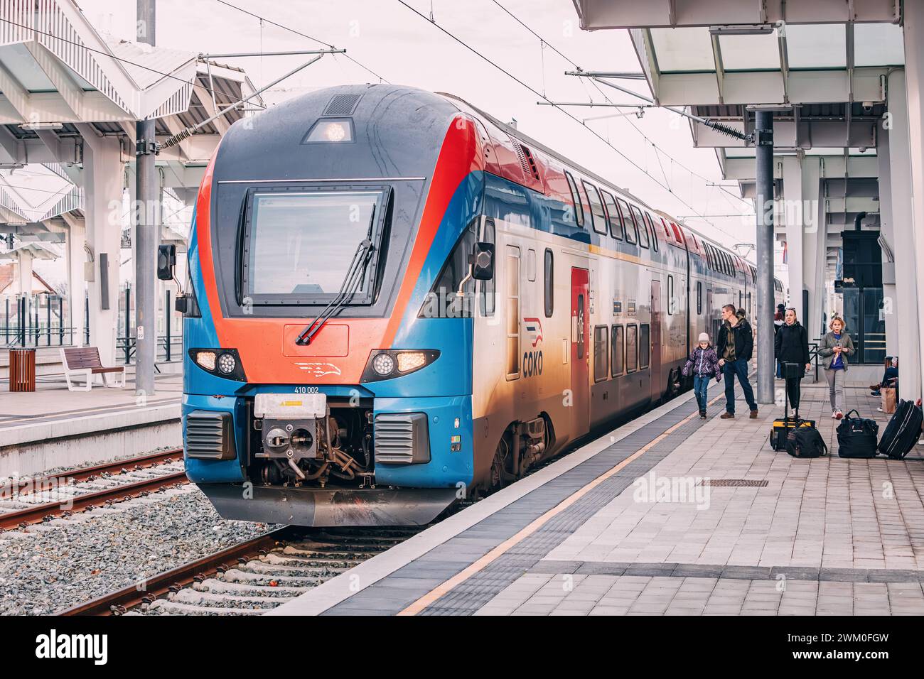 05 January 2024, Novi Sad, Serbia: The Soko train at station, serves as ...