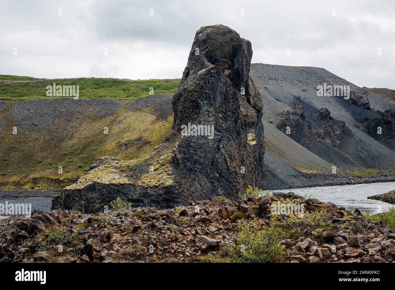 Hljodaklettar scenery, echo rocks or whispering cliffs remains of ...