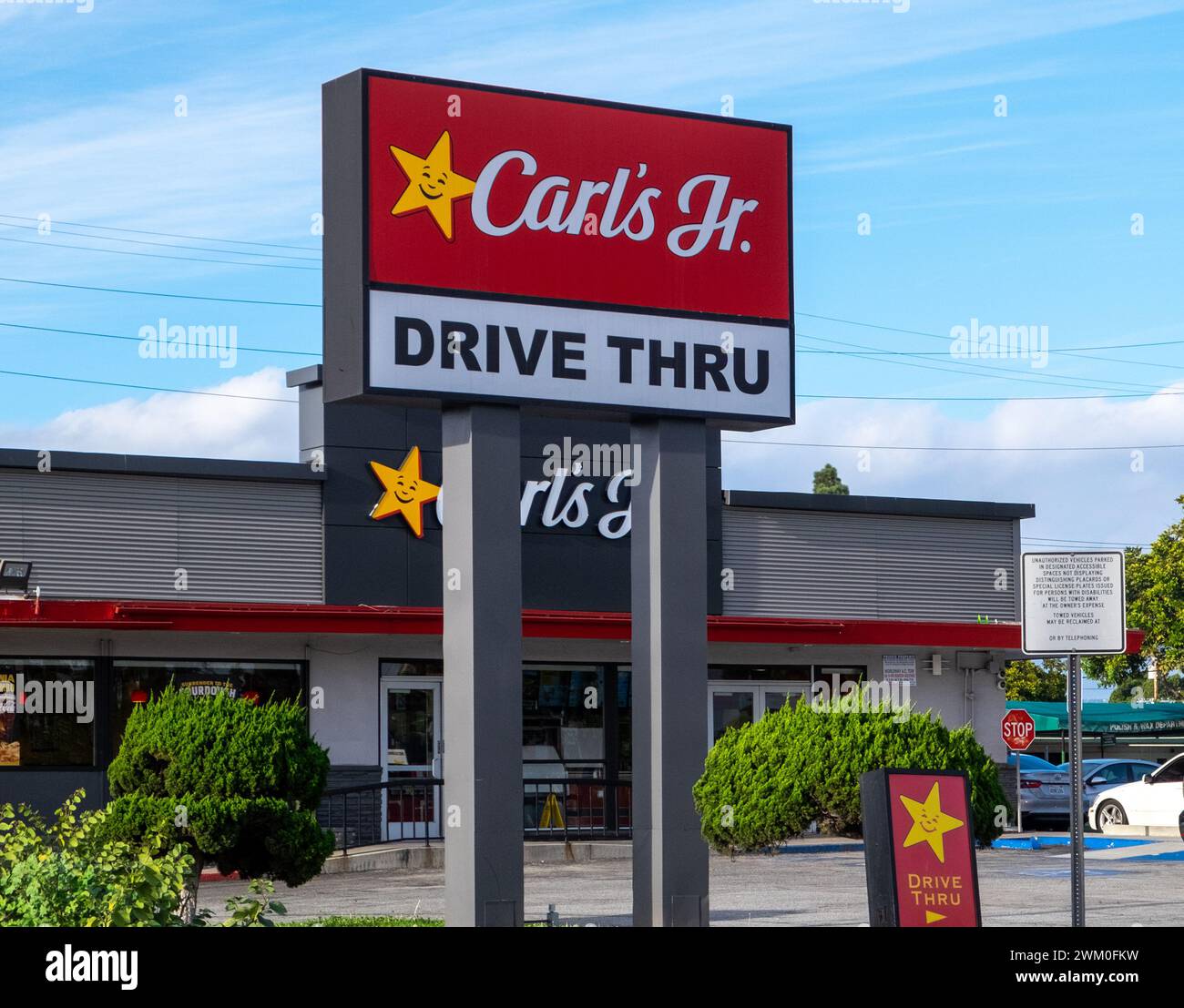 Carls Junior drive through sign, Los Angeles, California, USA Stock ...