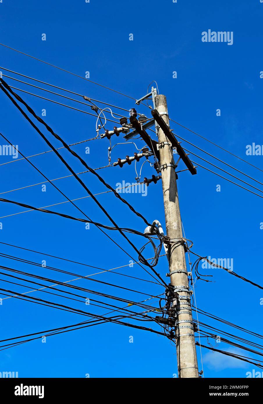 Concrete electric pole for transmission of wired electricity Stock ...