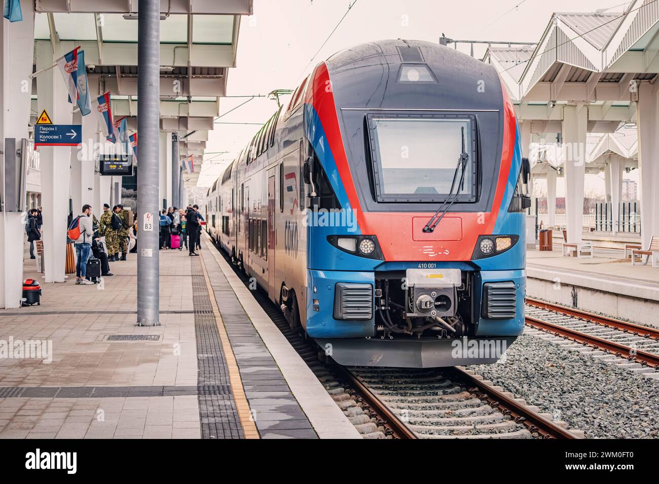 05 January 2024, Novi Sad, Serbia: The Soko train at station, serves as ...