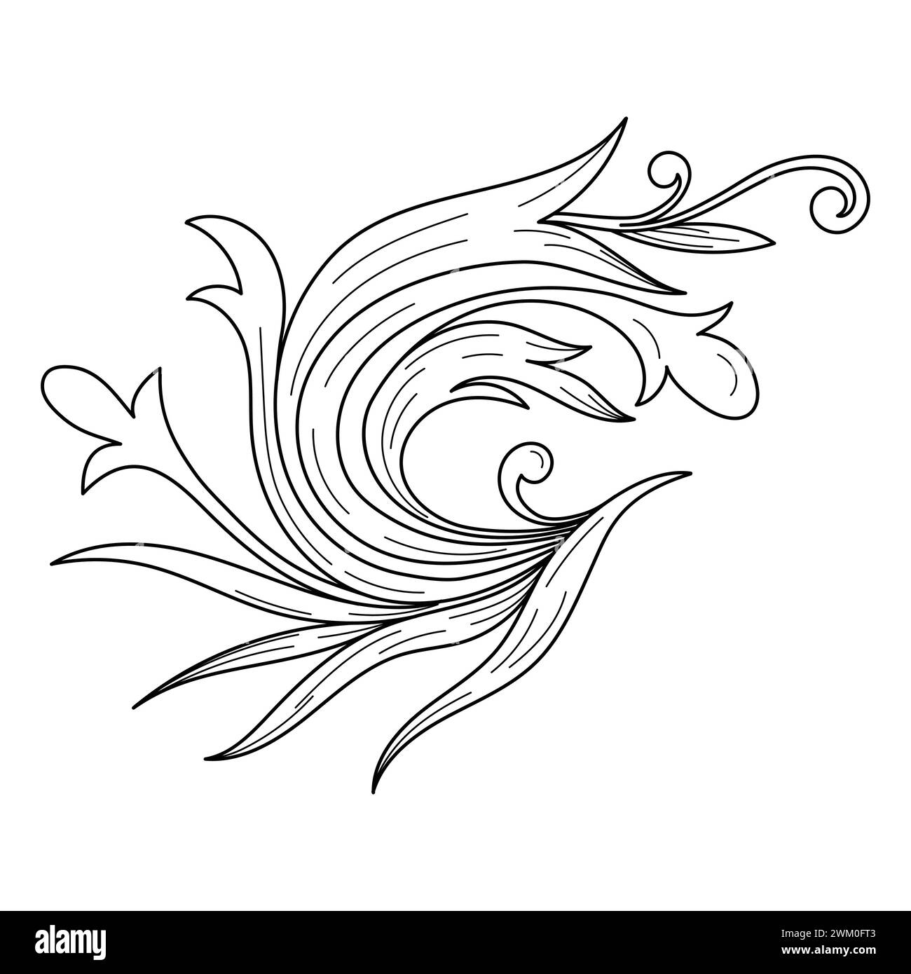 Victorian frame border floral ornament. black and white Japanese ...