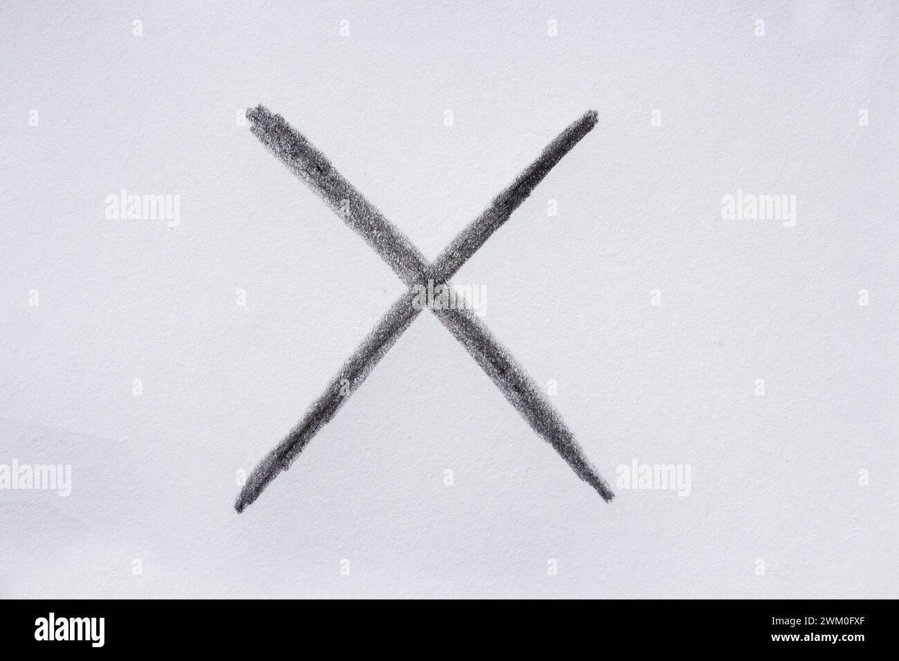 Hand drawn x sign on white paper Stock Photo - Alamy