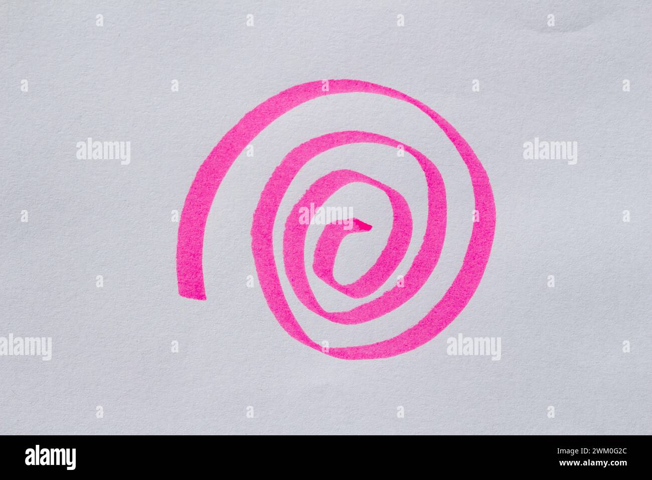 Hand drawn pink doodle on white paper Stock Photo - Alamy
