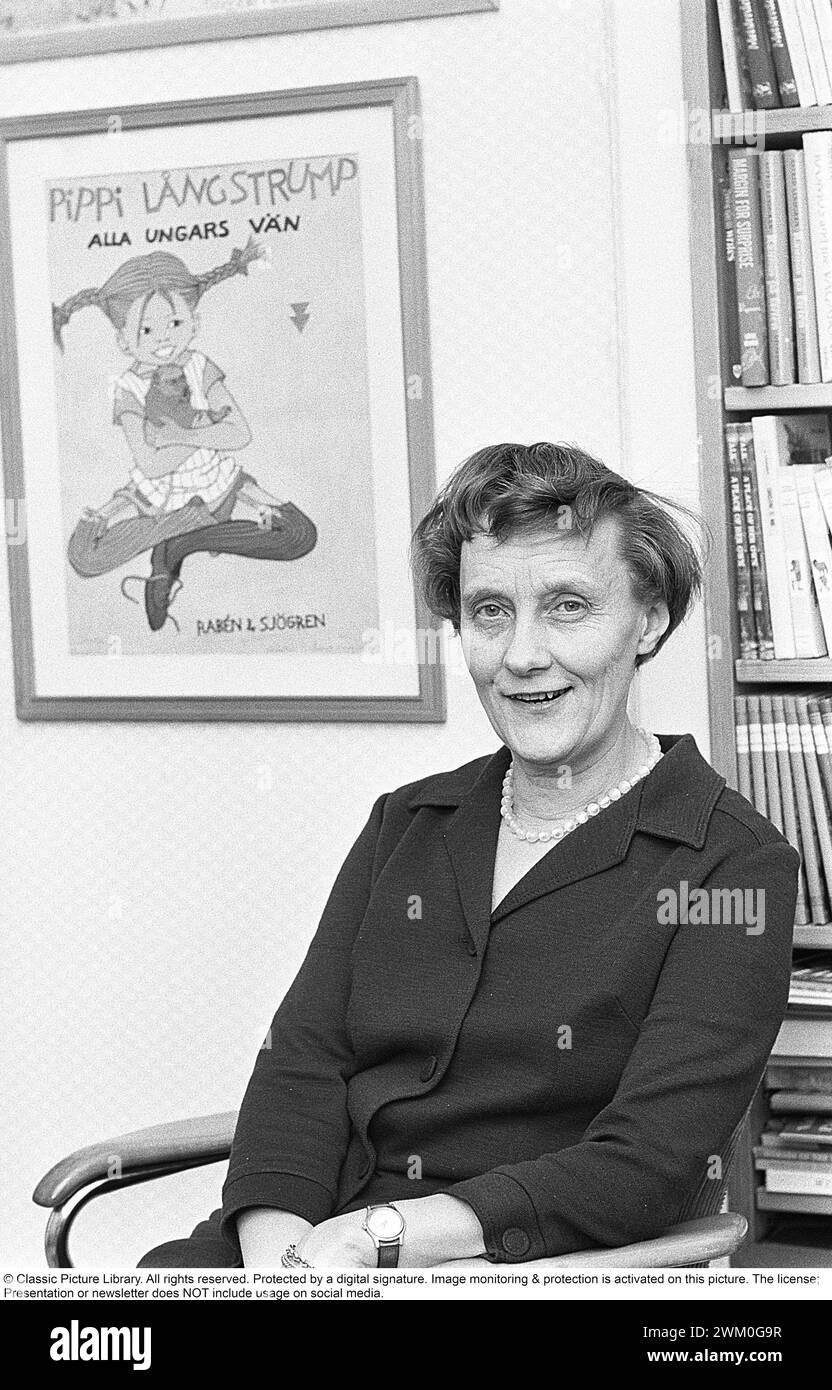 Astrid Lindgren. Swedish author of childrens books, songs and novels ...