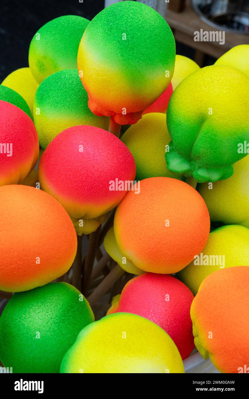 Colorful foam tips on toy arrows Stock Photo - Alamy