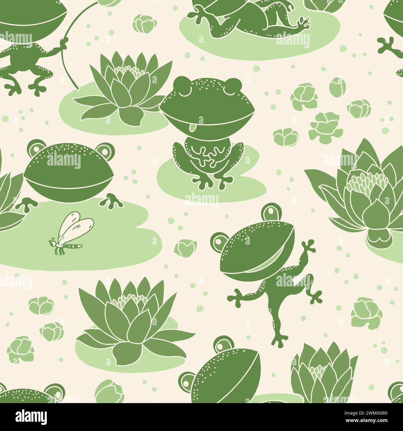 Playful pattern of small frogs hi-res stock photography and images - Alamy