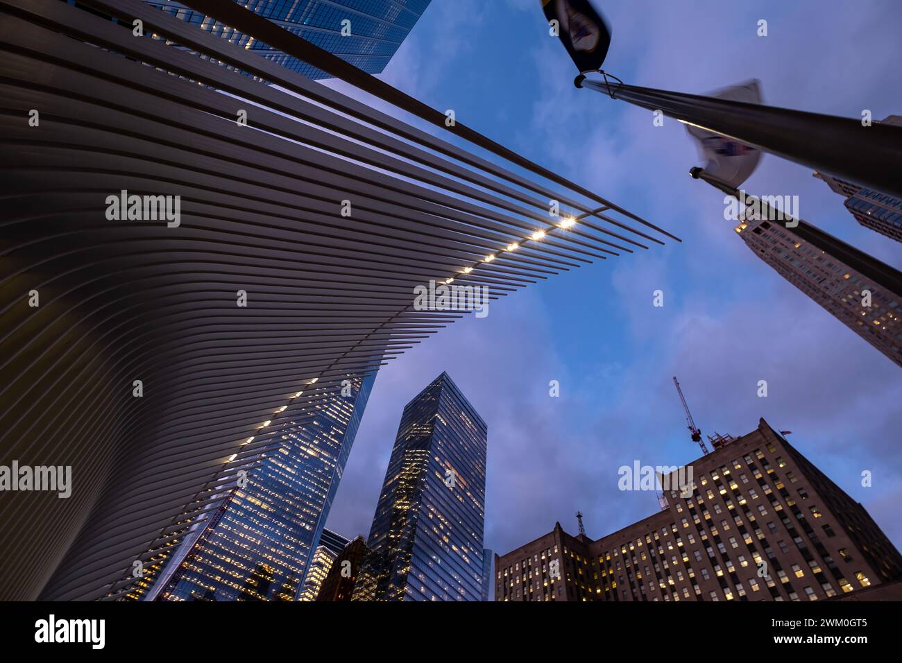 Evening view of the Oculus and Freedom Tower, Lower Manhattan, NY, NY ...