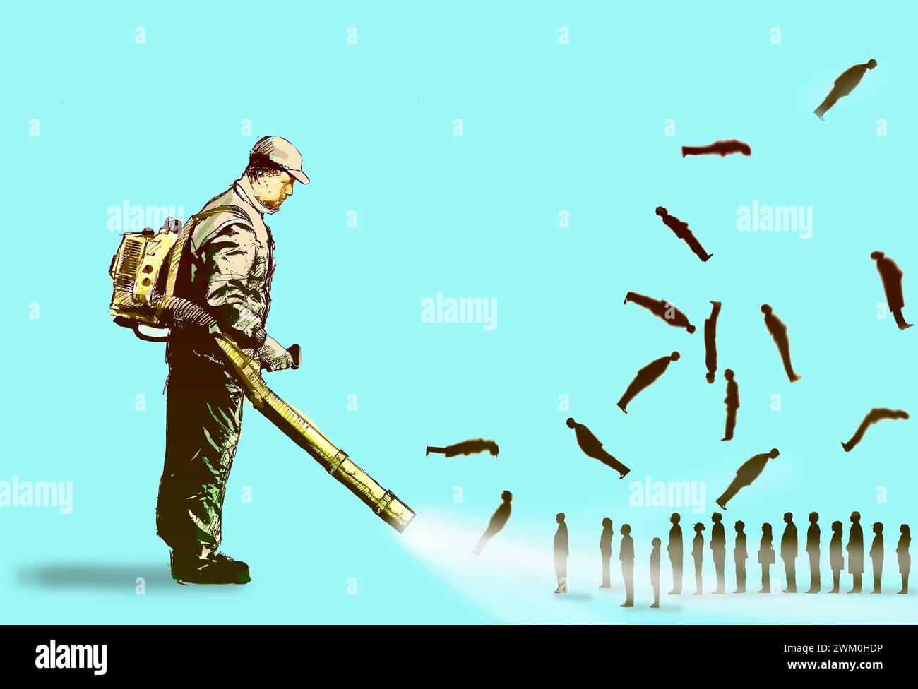 Woman blowing wind illustration hi-res stock photography and images - Alamy