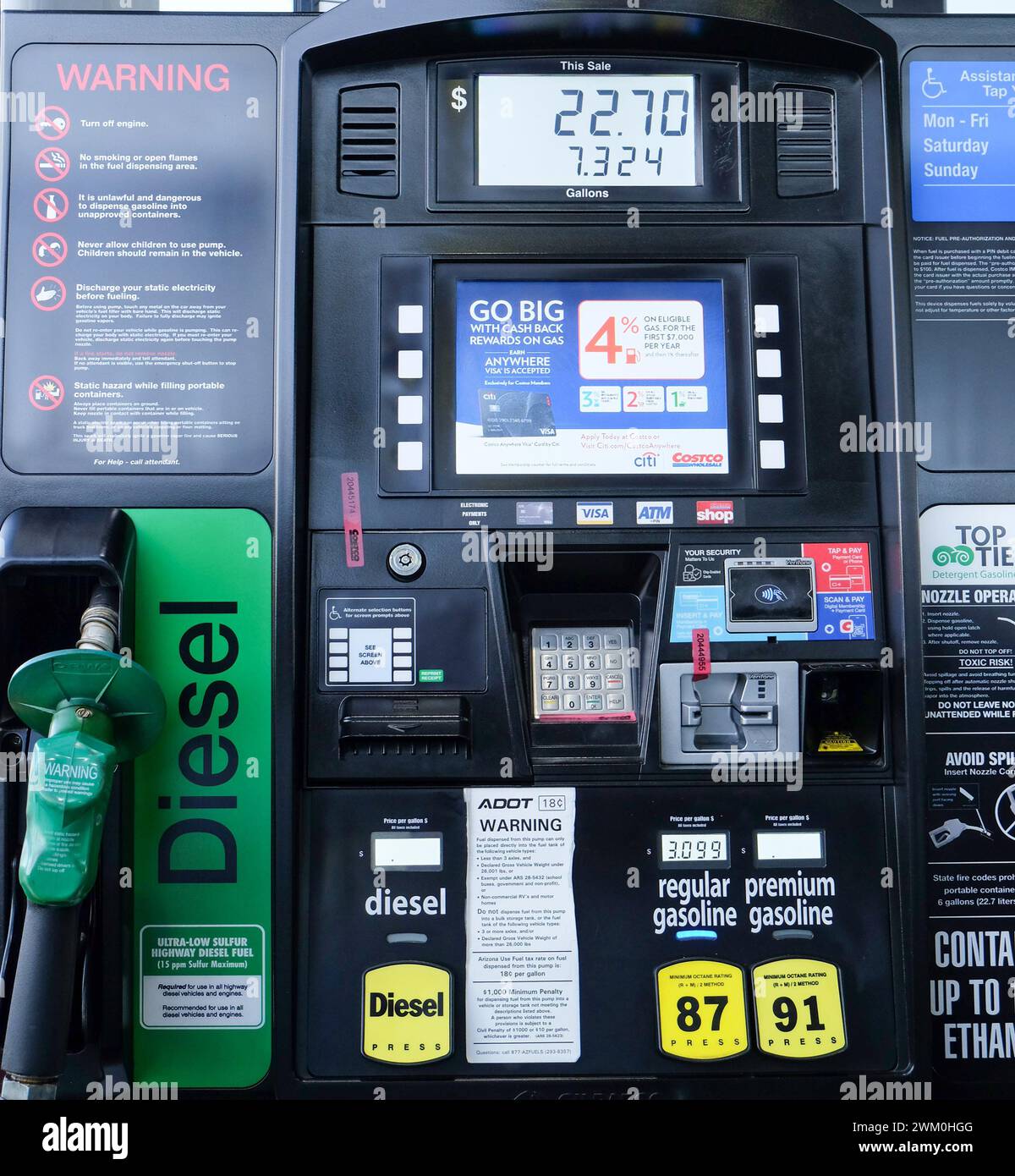 Gas, fuel, pump showing price, regular, gasoline and diesel, Arizona ...