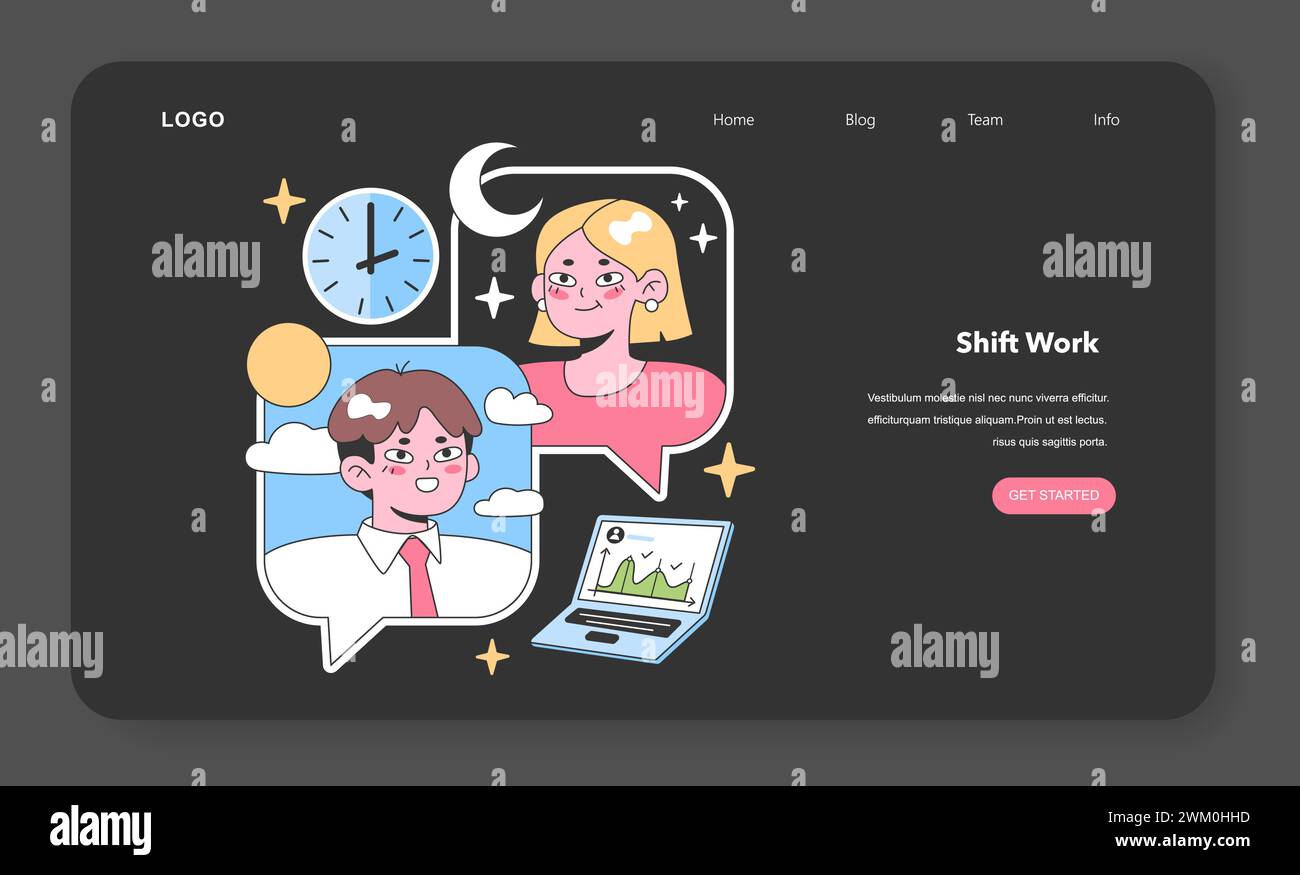 Shift work concept showcases employees balancing day and night tasks ...