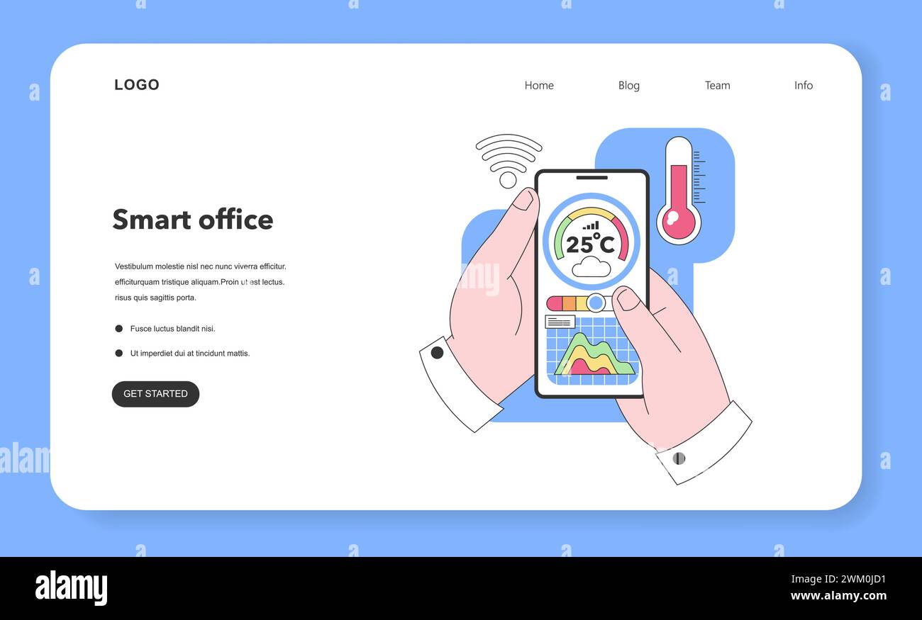 Hand holding a smartphone displaying weather data. Cloud, temperature ...