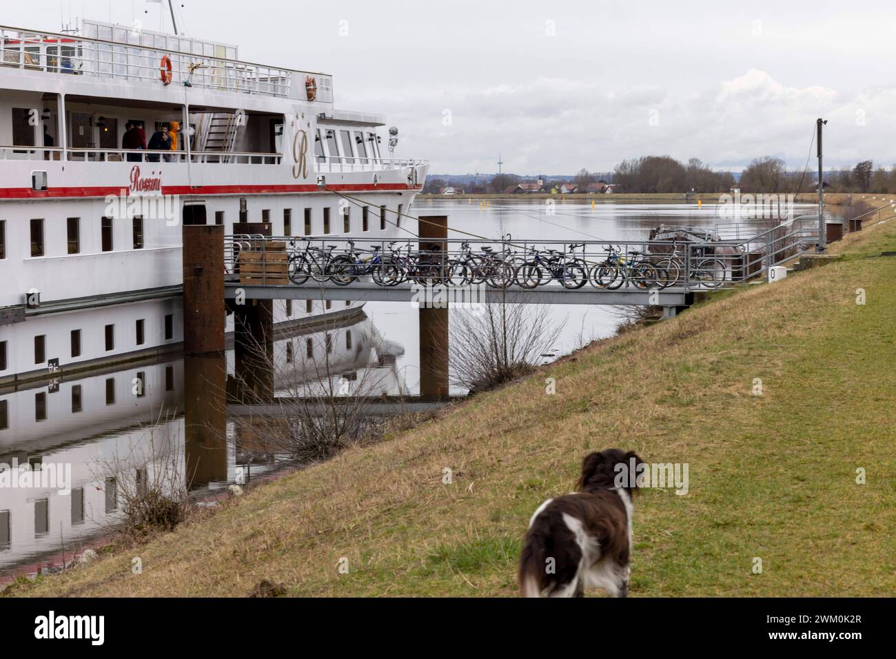 Die schwimmende Asyl-Notunterkunft Kreuzfahrtschiff MS Rossini wurde ...