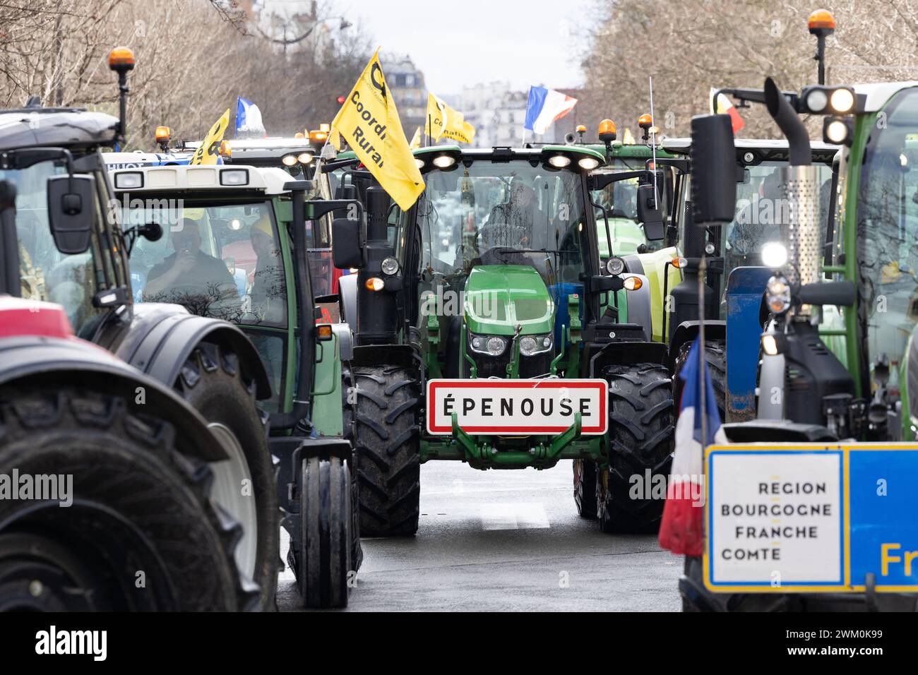 French farmers of the Coordination Rurale (CR) agricultural union with ...