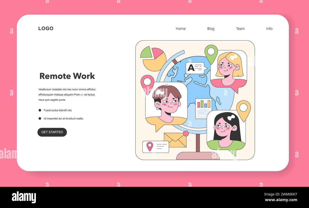 Global teamwork concept. Diverse team communicates over digital globe ...