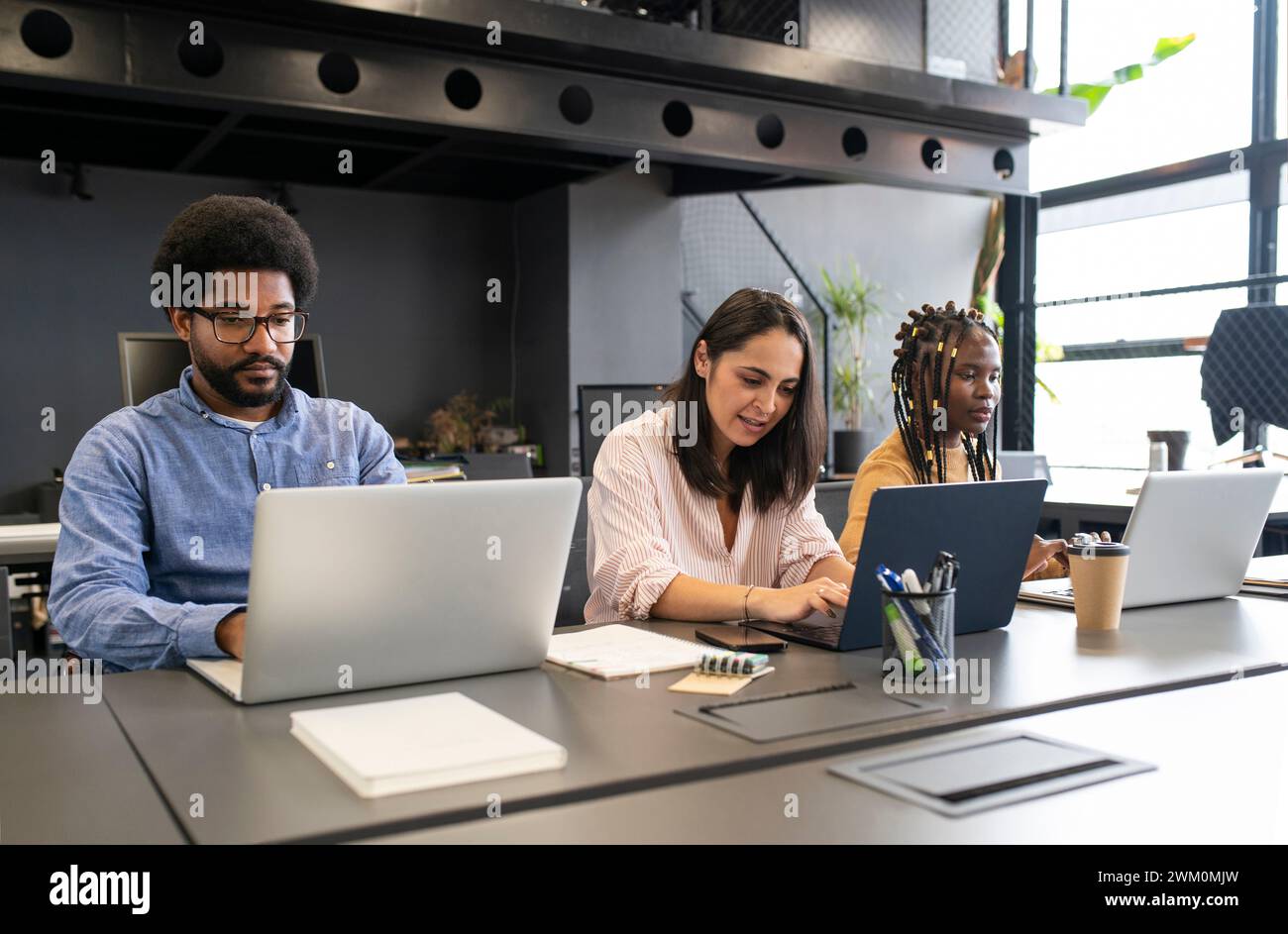 Business people working laptops hi-res stock photography and images - Alamy