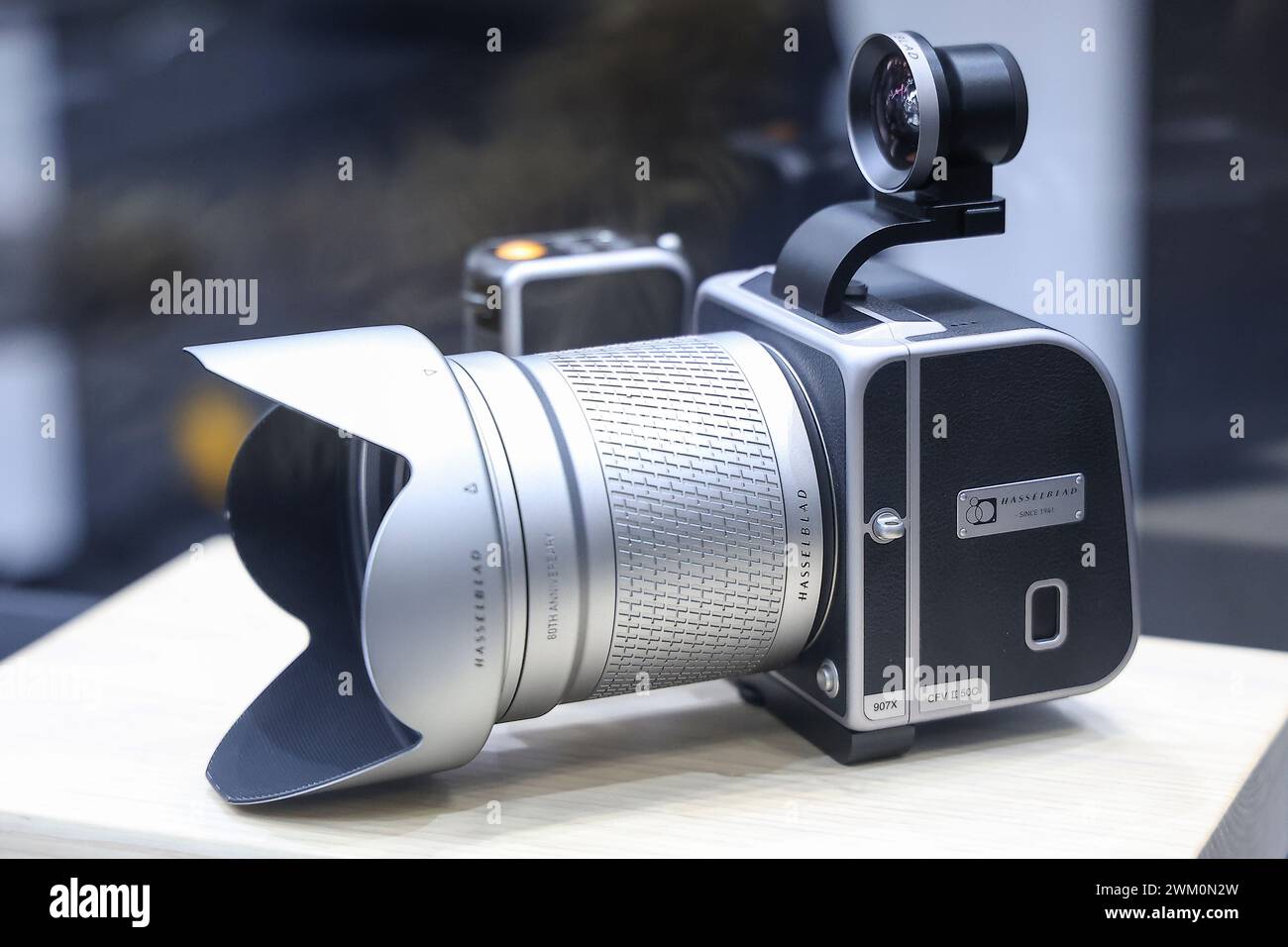 Yokohama, Japan. 23rd Feb, 2024. A Hasselblad 970X camera on display at ...