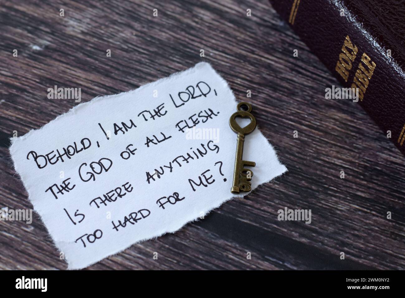 Handwritten Christian verse about the power and love of God with ...