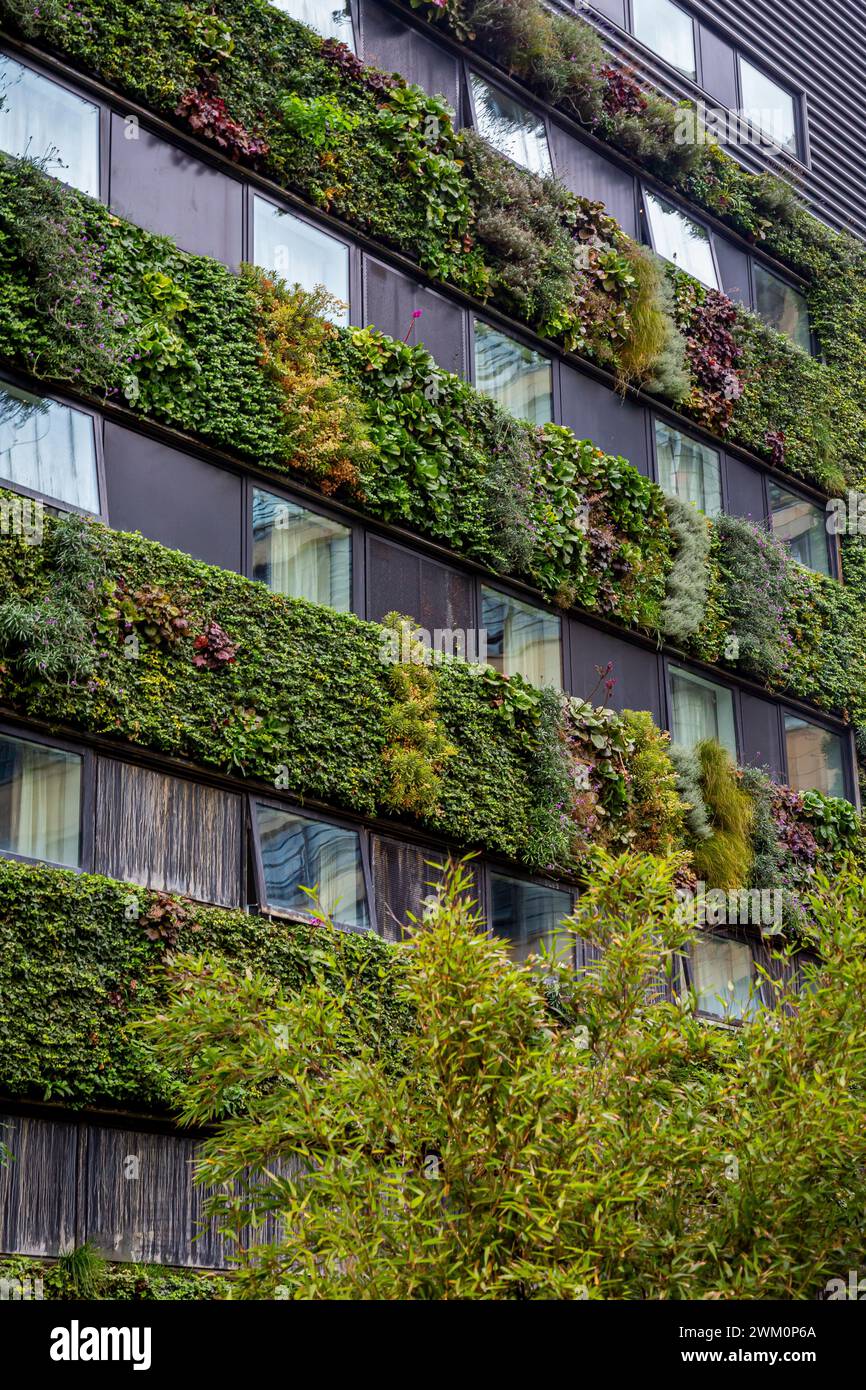 Residential building covered with green plants Stock Photo - Alamy