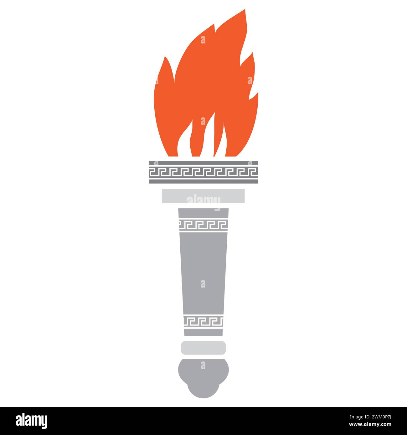 Vector Illustration with burning torch isolated on white background ...