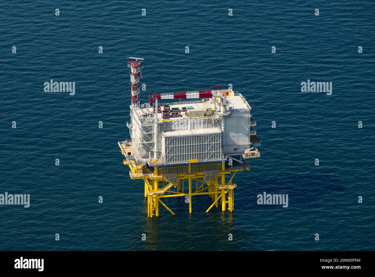 Netherlands, North Holland, IJmuiden, Aerial view of electricity ...