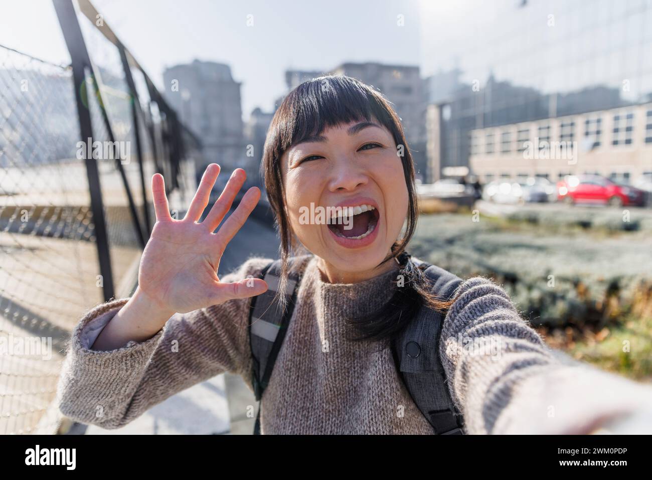 Mature woman greeting talking on hi-res stock photography and images ...