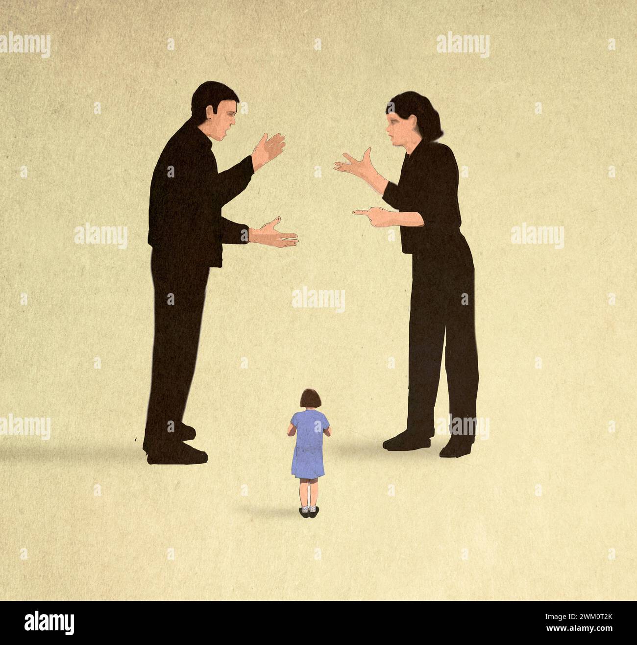 Parents arguing in front of small daughter Stock Photo - Alamy