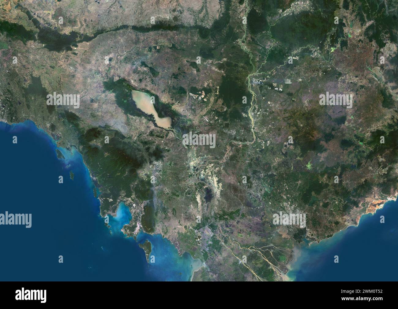 Color satellite image of Cambodia and neighbouring countries Stock ...