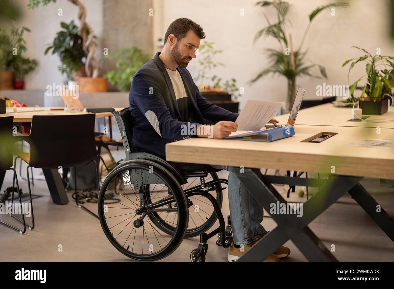 Businessman in wheelchair desk hi-res stock photography and images - Alamy