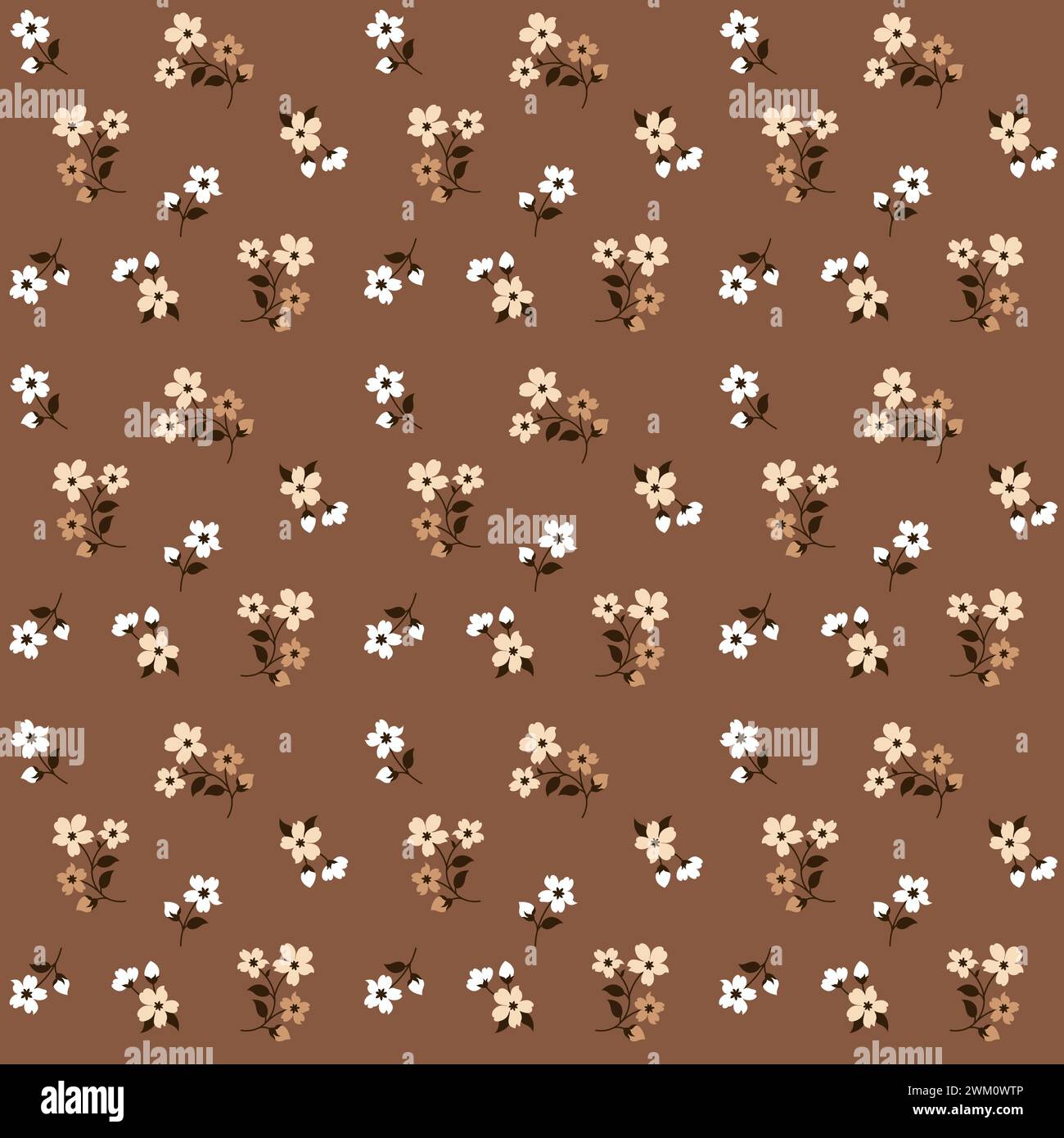 seamless floral small flower pattern with background vector Stock ...