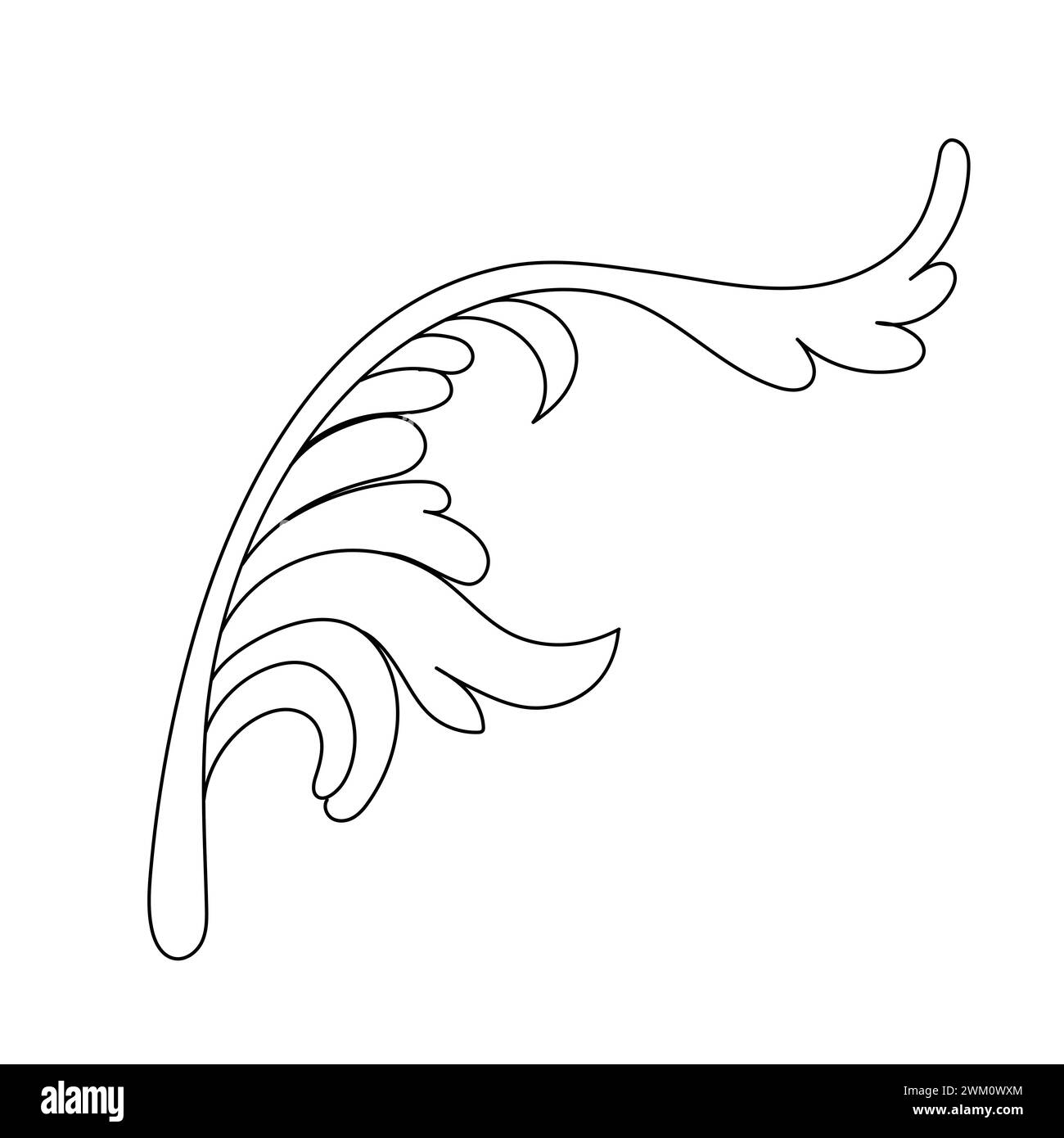swirl decorative design element filigree calligraphy Stock Vector Image ...