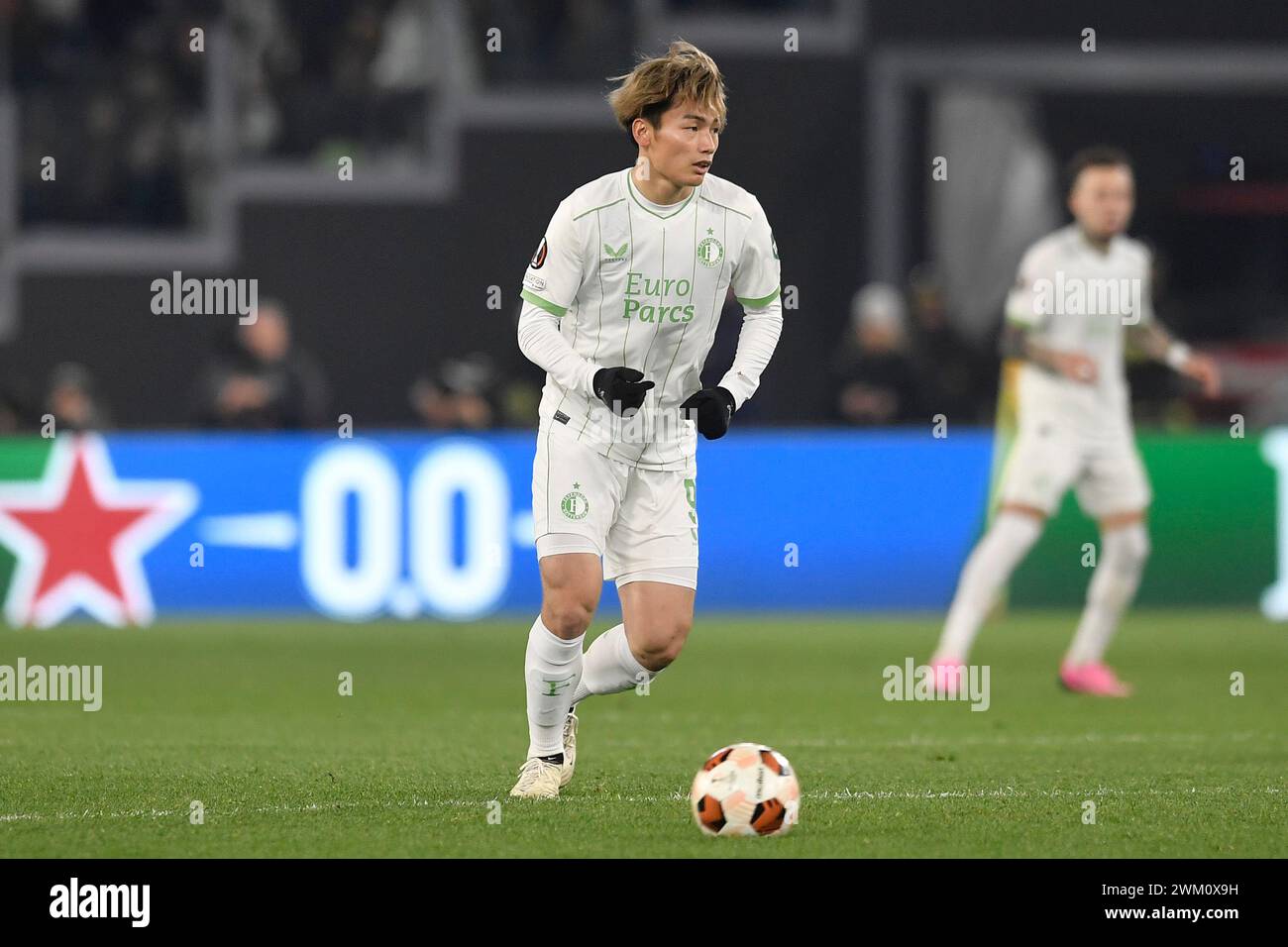 Ayase Ueda of Feyenoord during the Europa League football match between ...