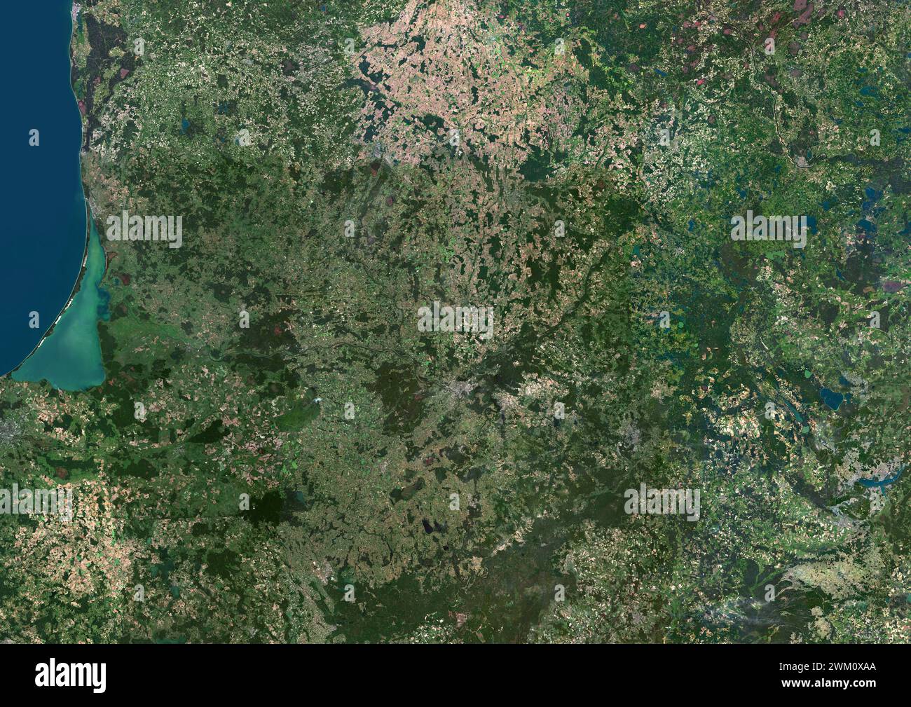 Color satellite image of Lithuania and neighbouring countries Stock ...