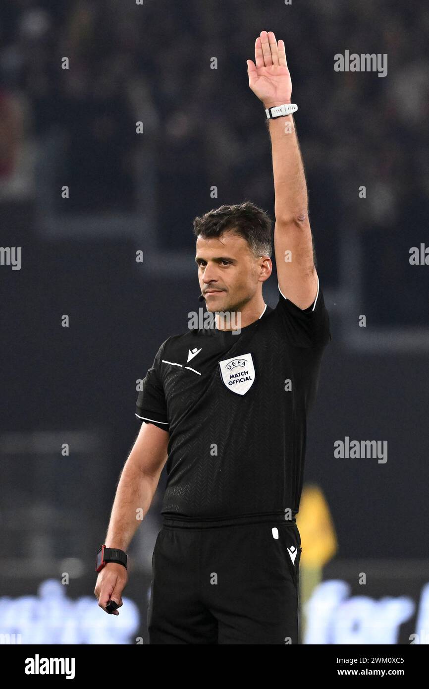 Referee Jesus Gil Manzano of Spain gestures during the Europa League ...