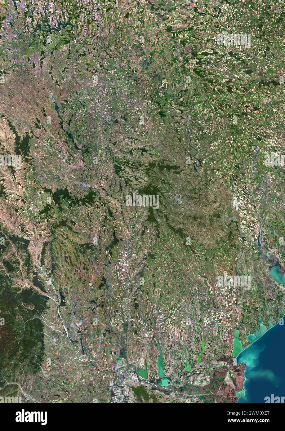 Color satellite image of Moldova and neighbouring countries Stock Photo ...
