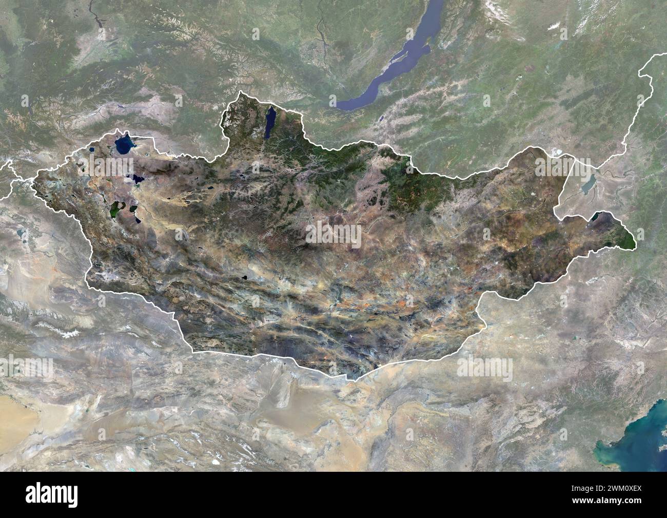 Mongolia map satellite geography hi-res stock photography and images ...