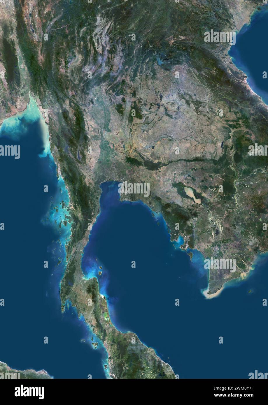 Color satellite image of Thailand and neighbouring countries Stock ...