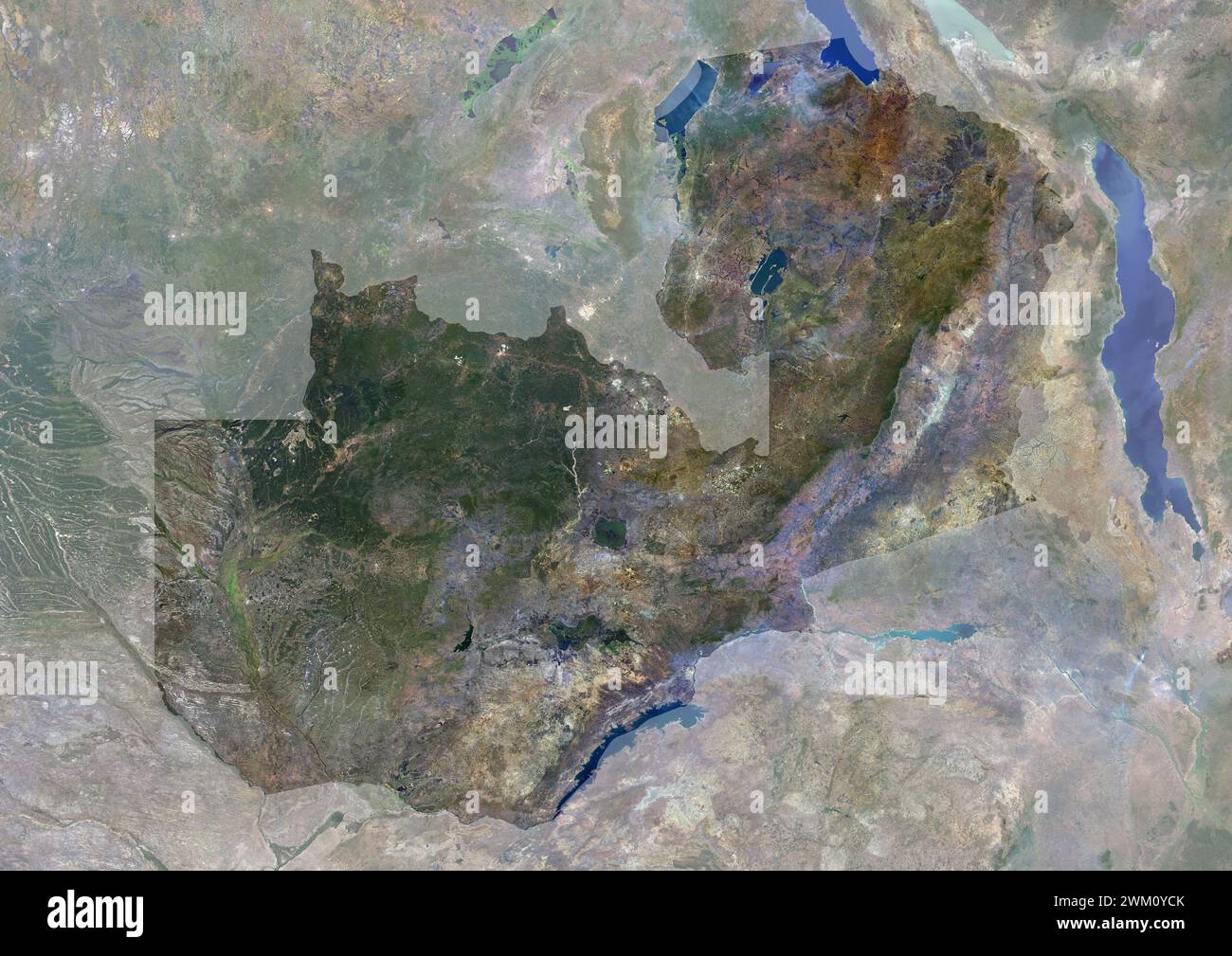 Zambia Map And Satellite Image Zambia Map Extract. Glow. Satellite.